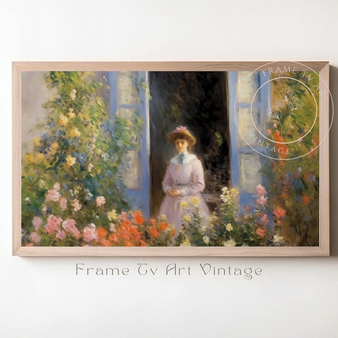 Monet Inspired Camille Monet at the Window, Frame TV Art Vintage ...