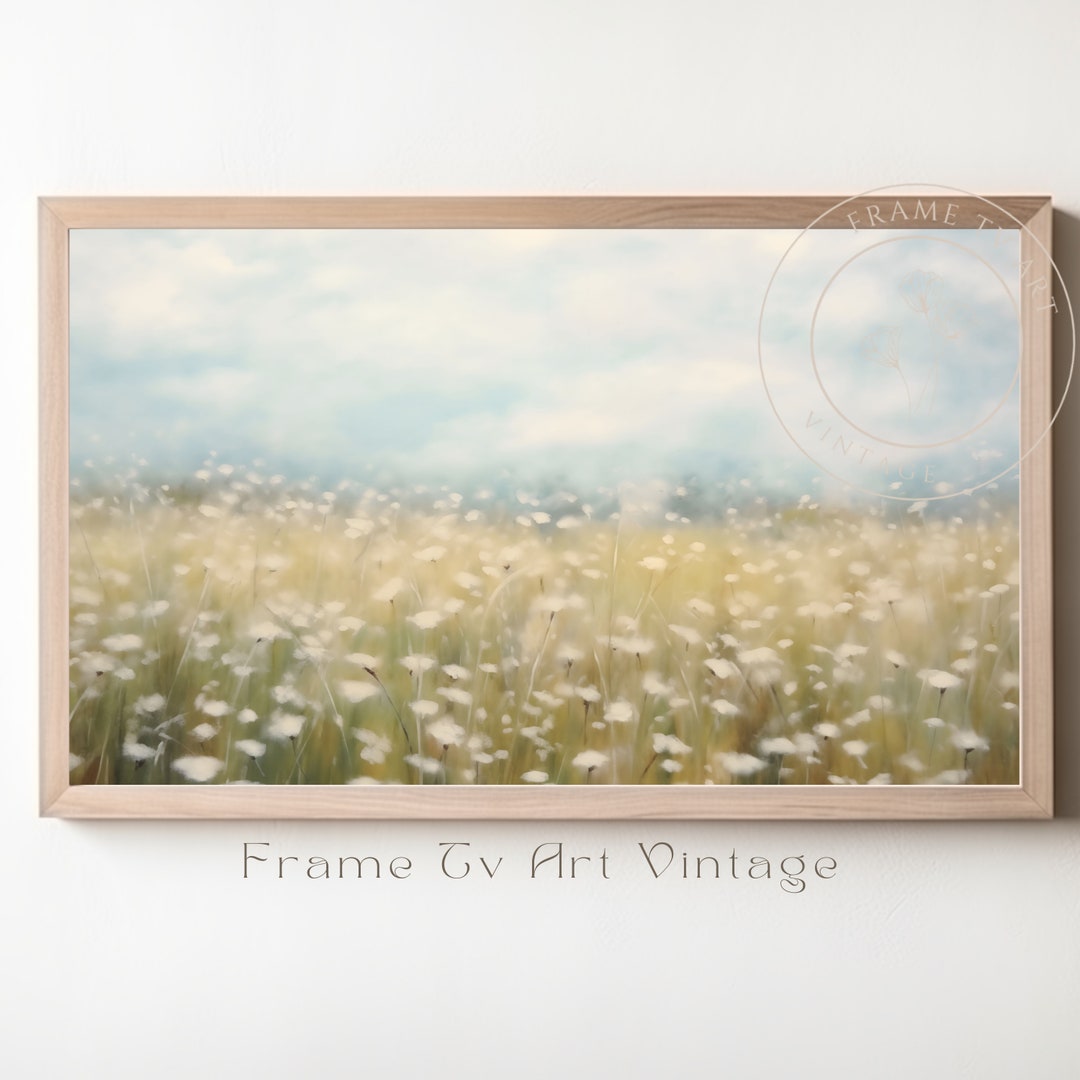 Printable Wildflower Field, Frame TV Art Vintage, Vintage Painting ...