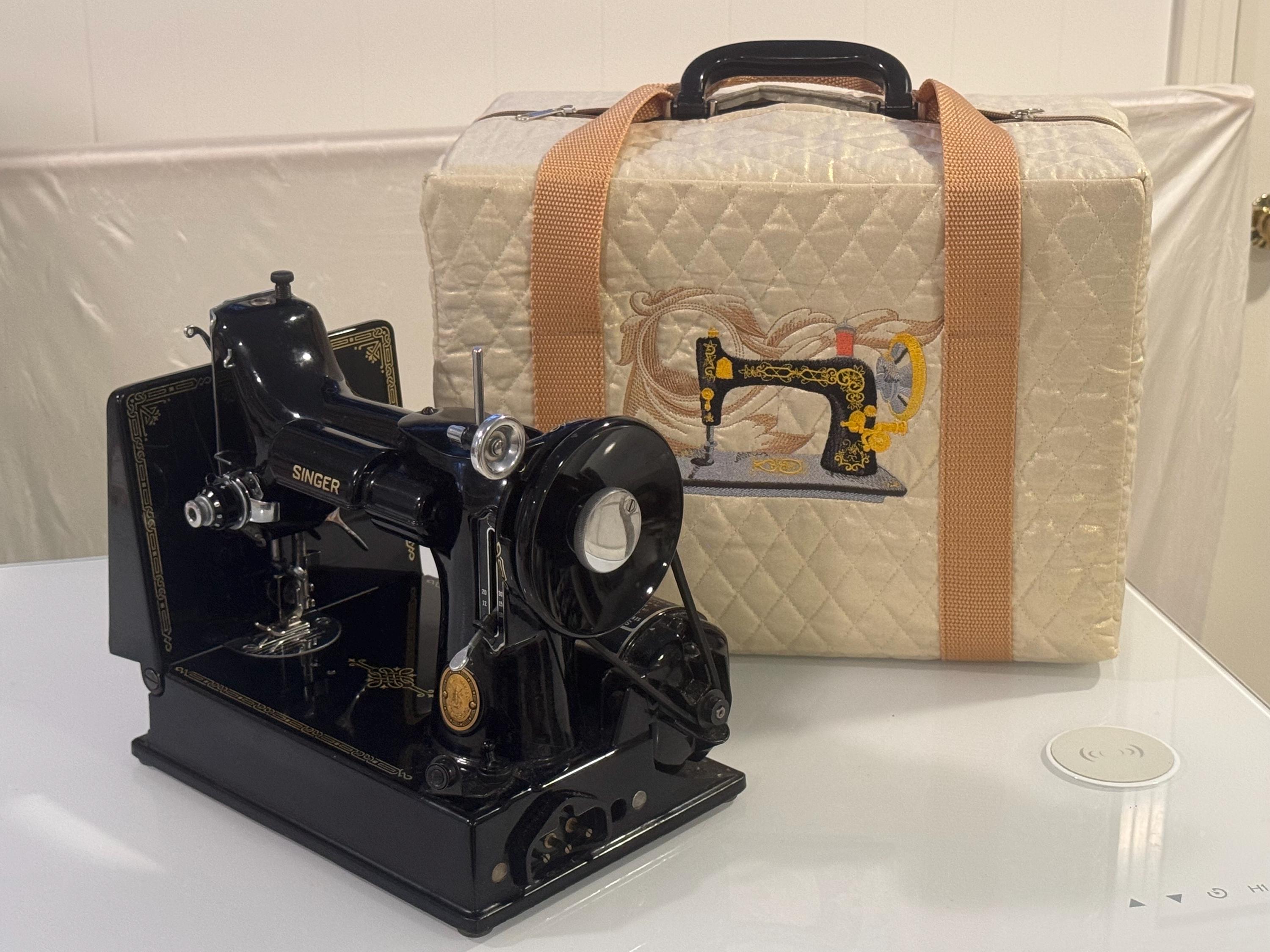 Singer Featherweight Sewing Machine Carrying Case/cover Zippered With ...