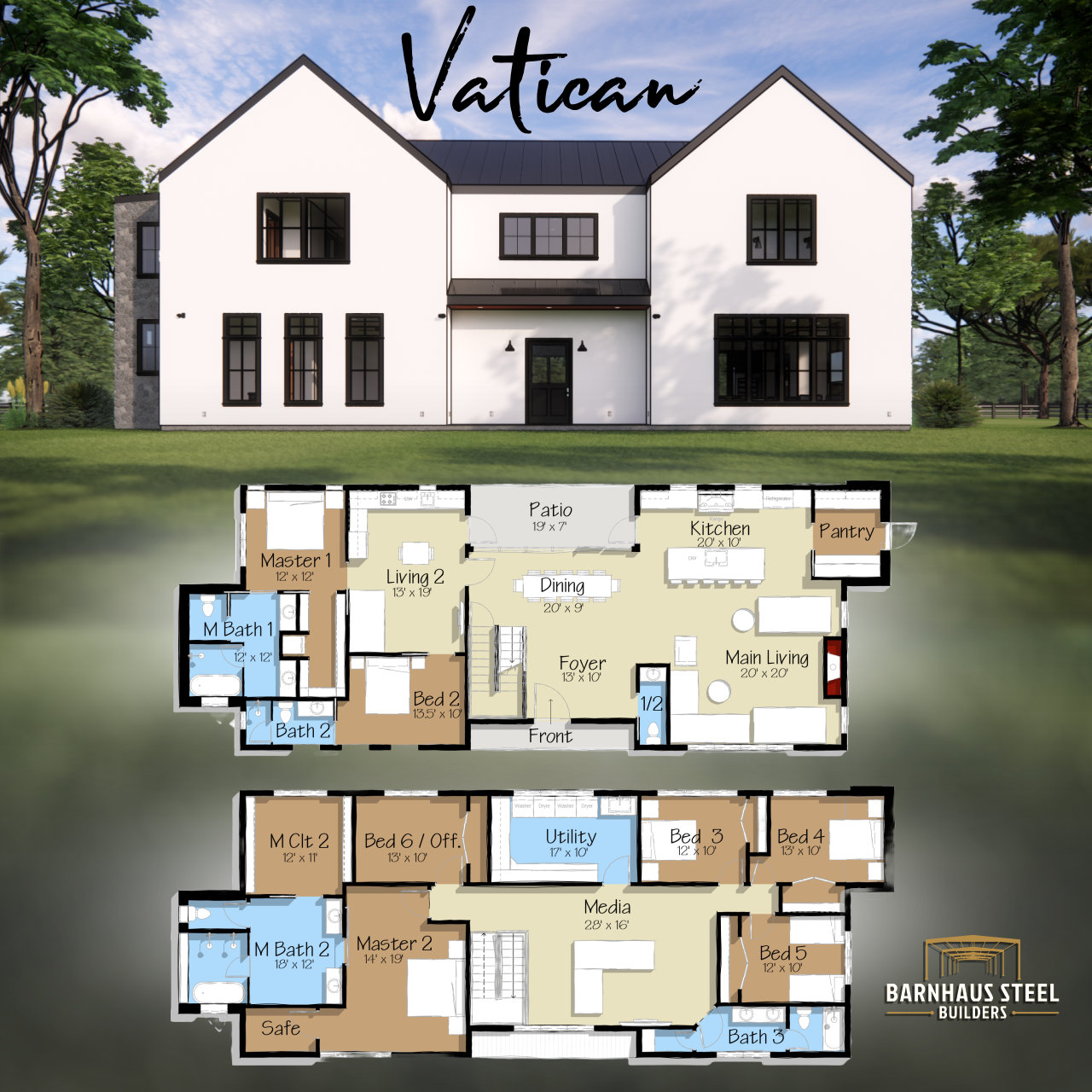 The Vatican: Modern Italian Farmhouse - 7 Bedrooms 4.5 Bathrooms ...