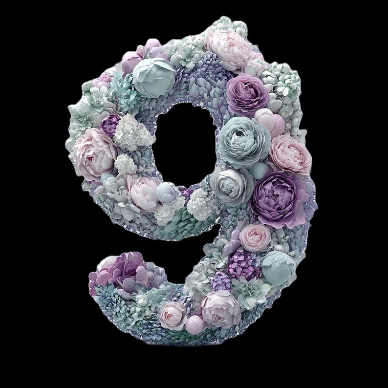 Floral Number Digital Vector Pack Digital Download PNG Files 300DPI ...