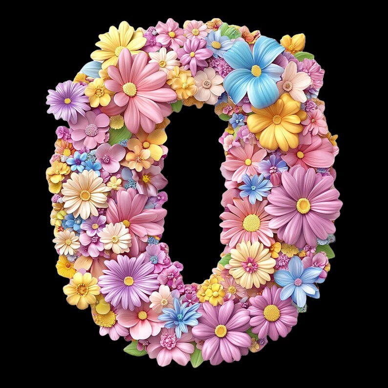 Floral Number Digital Vector Pack Digital Download PNG Files 300DPI ...