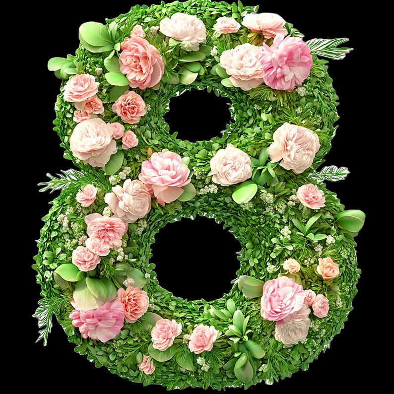 Floral Number Digital Vector Pack Digital Download PNG Files 300DPI ...