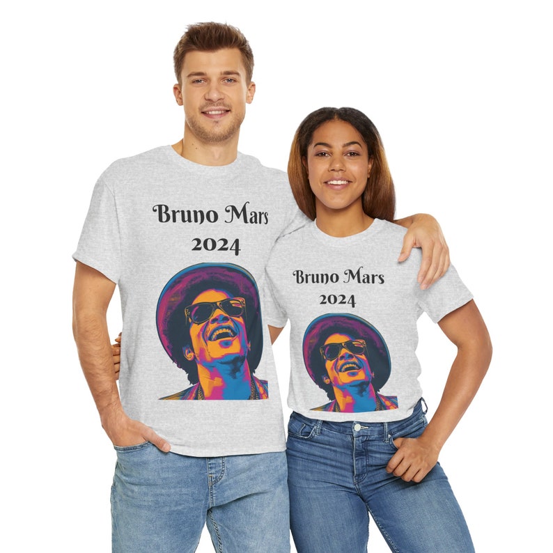 Bruno Mars 2024 Tour T-shirt Front Portrait Fan Merchandise - Etsy