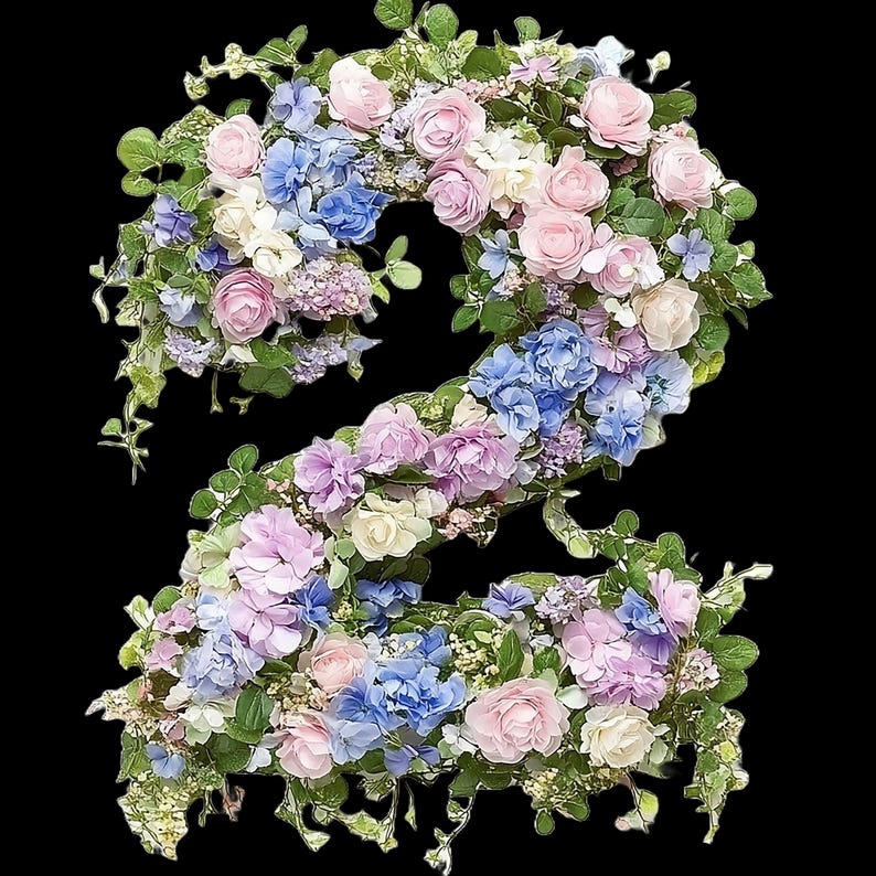 Floral Number Digital Vector Pack Digital Download PNG Files 300DPI ...