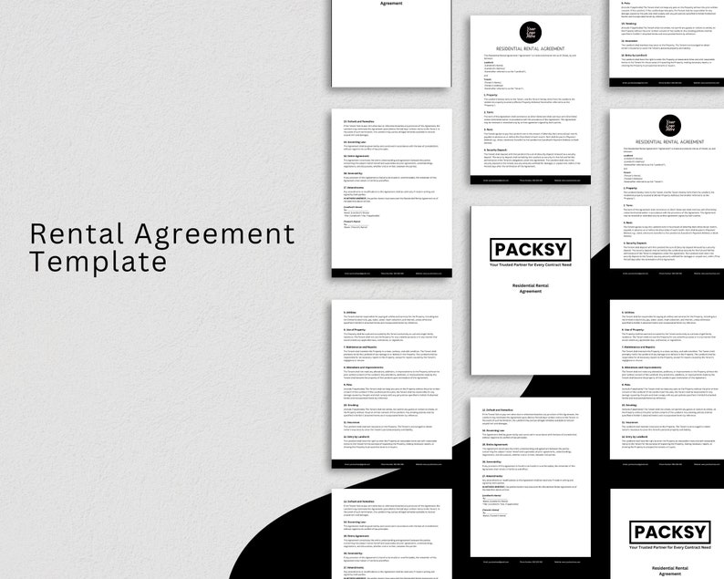 Residential Lease Agreement Editable - Rental Agreement Printable ...