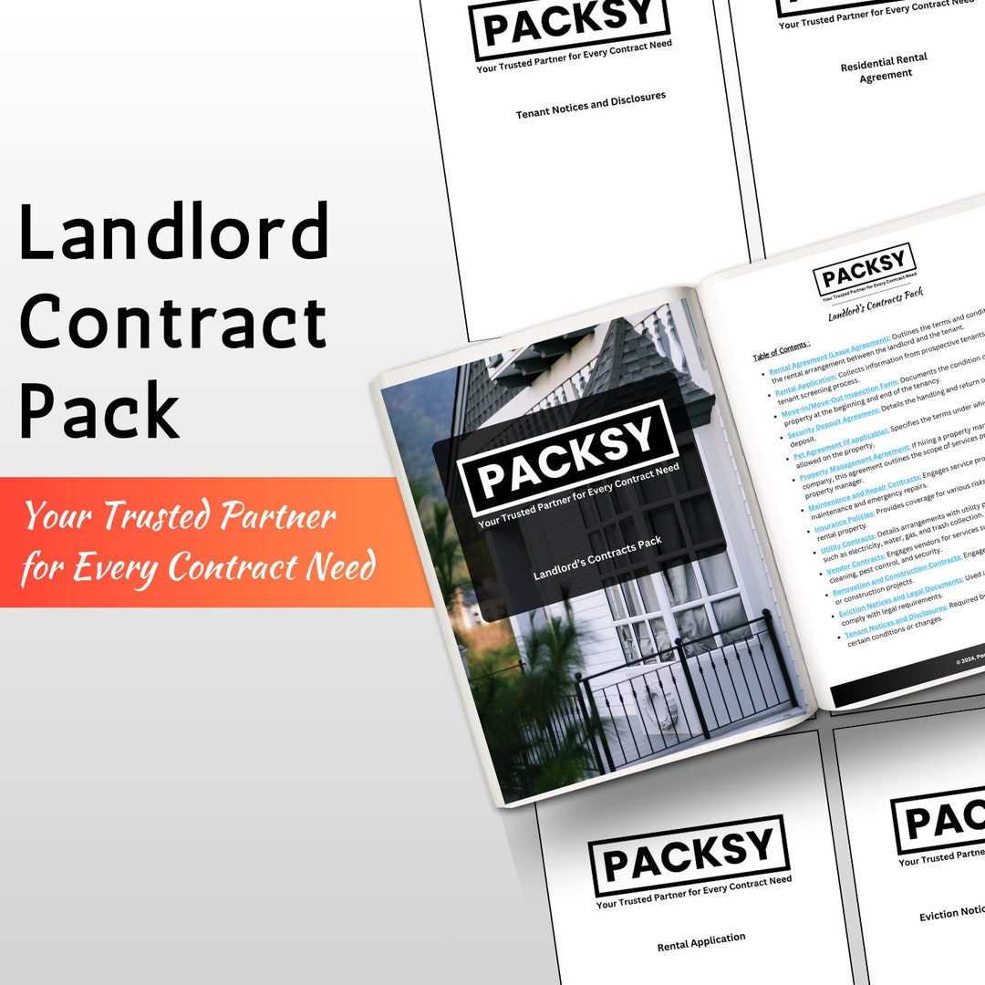 Landlord Digital Contract Template Bundle - Rental Agreements, Rental ...