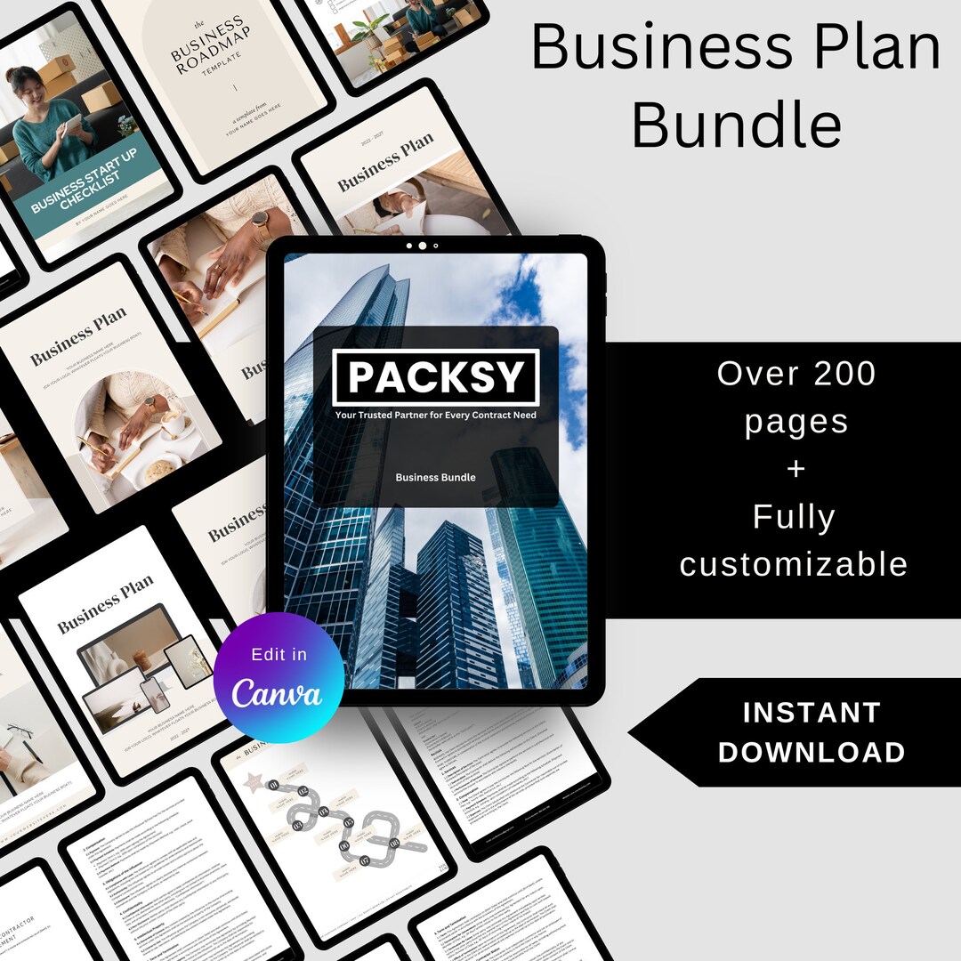 Business Plan Template HUGE BUNDLE | 100+ Page Business Planner,roadmap ...