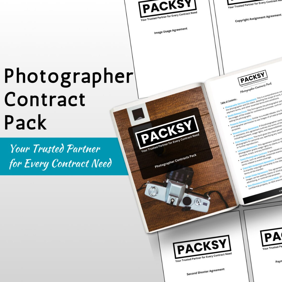 Photographer Contract Template Pack - Model Release Form, Event ...