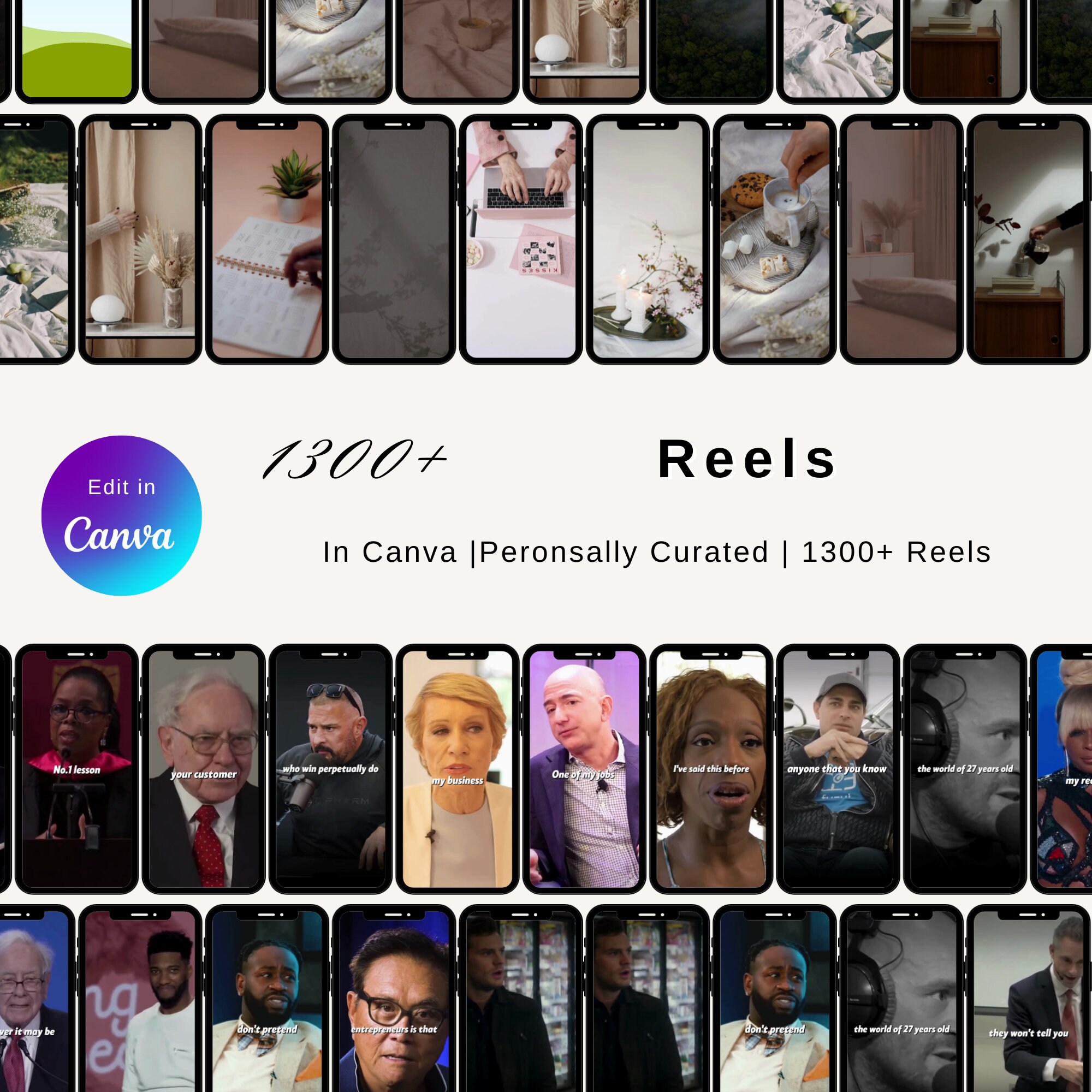 1300+ Faceless Reels and Motivational Reels! Minimalist Faceless ...