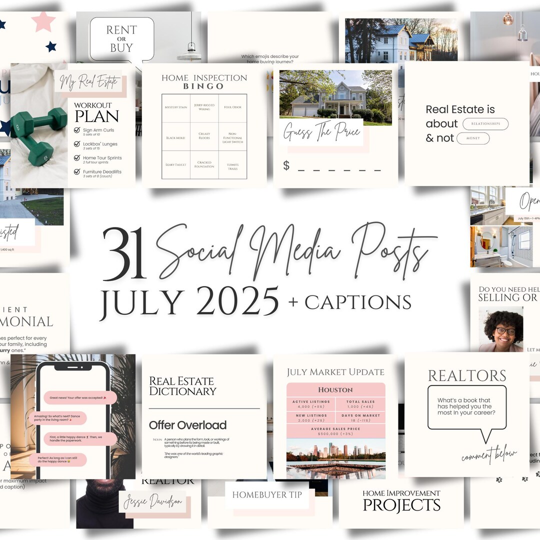 July Real Estate Posts 2025, Realtor Marketing, Social Media Post ...
