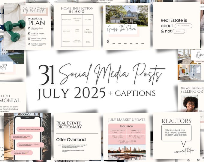 Digital Real Estate Card, Happy 4th Text, Fourth of July, Realtor ...