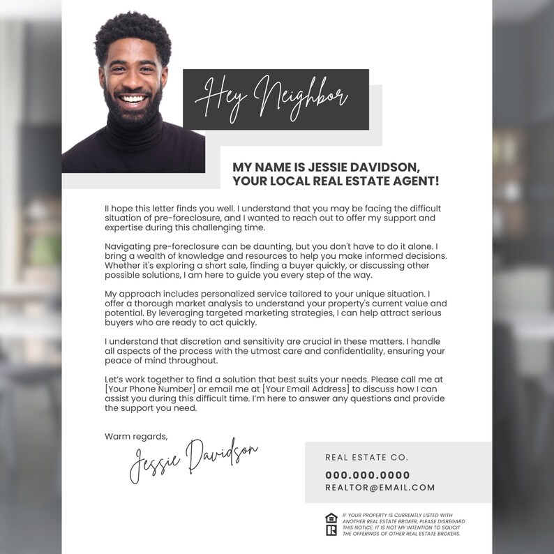 Pre Foreclosure Real Estate Letter, Pre Foreclosure Letter, Real Estate ...