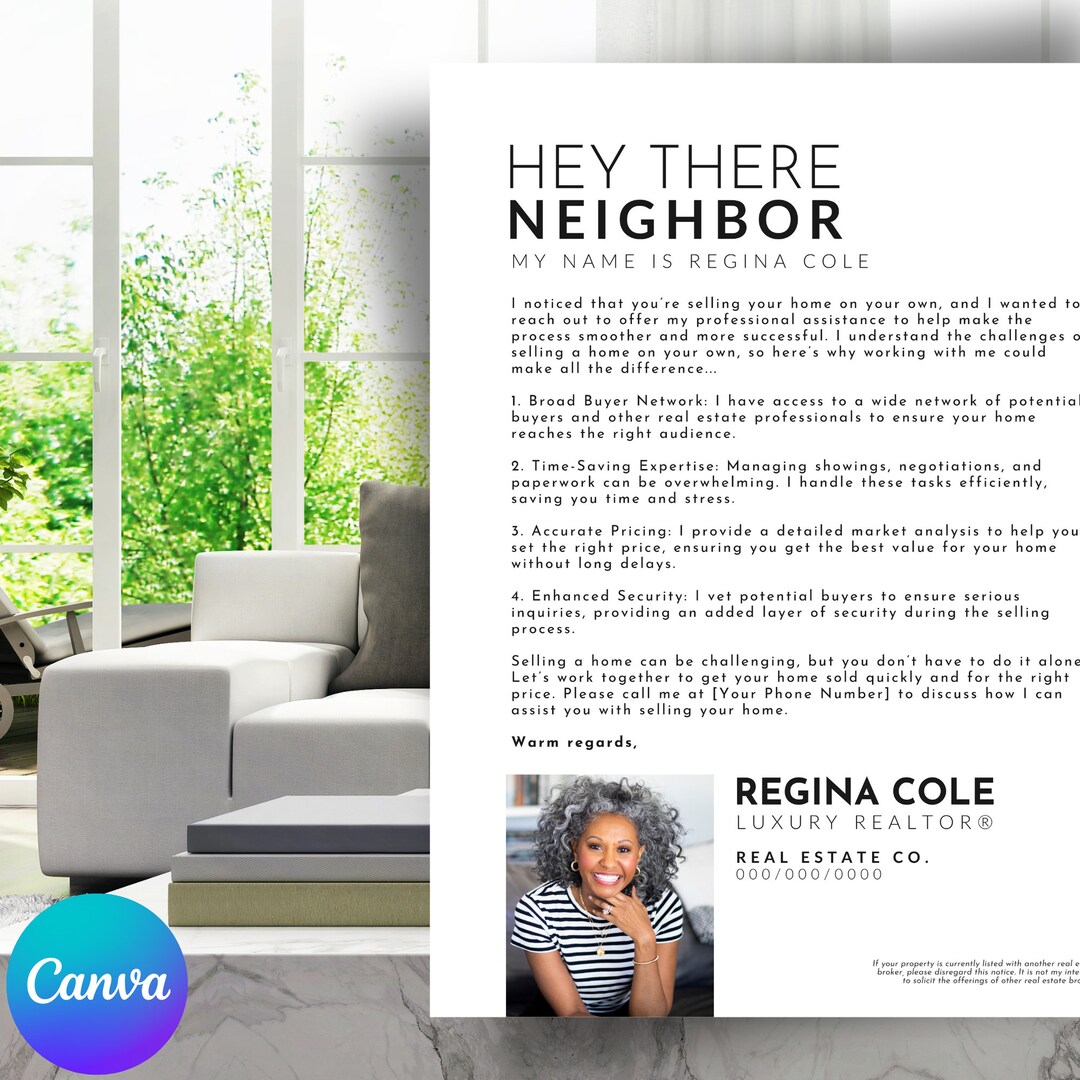 Real Estate for Sale by Owner Letter, FSBO Letter, Real Estate Farming ...