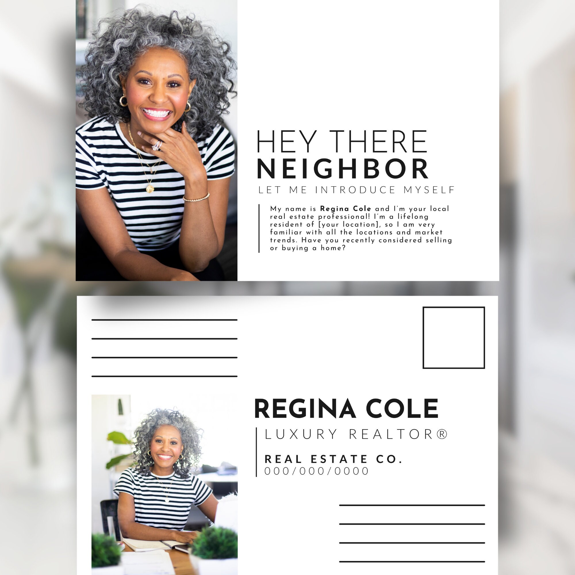 Real Estate Agent Introduction Postcard, Realtor Postcard, Editable ...