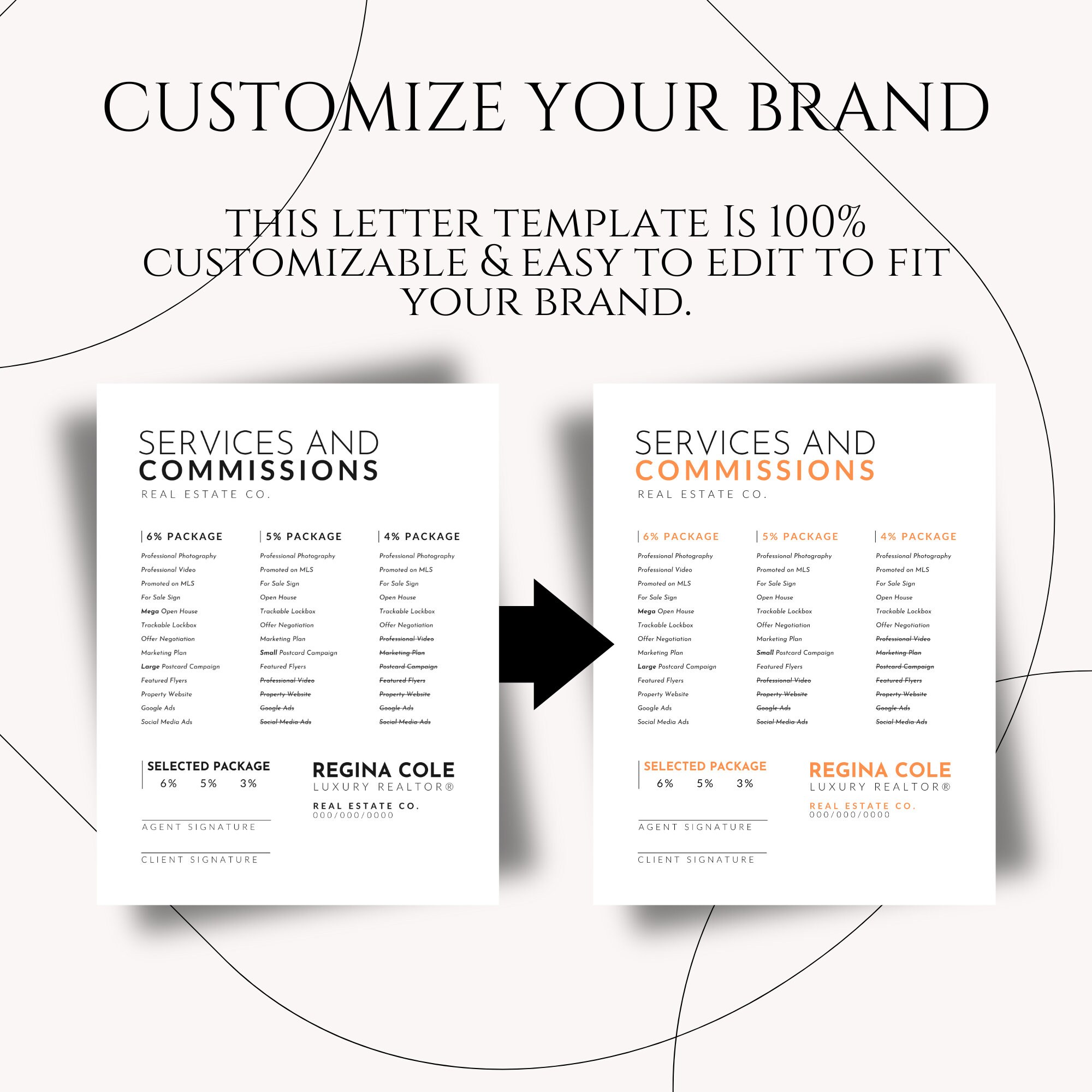 Real Estate Commission Sheet Template, for Listing Presentation, Real ...
