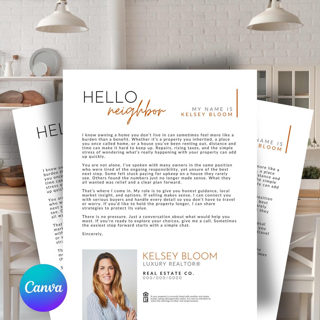 2025 Real Estate Letter Pack, 3-pack Realtor Letters, Real Estate ...