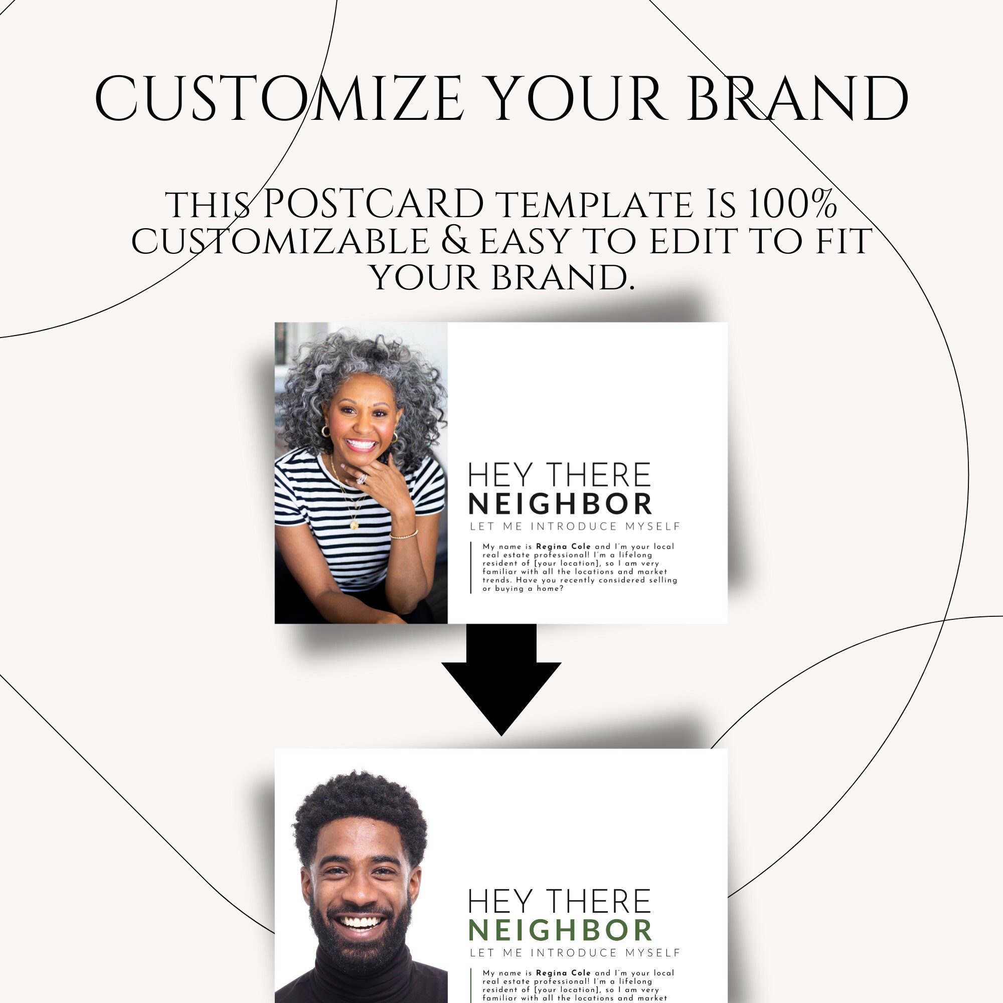 Real Estate Agent Introduction Postcard, Realtor Postcard, Editable ...