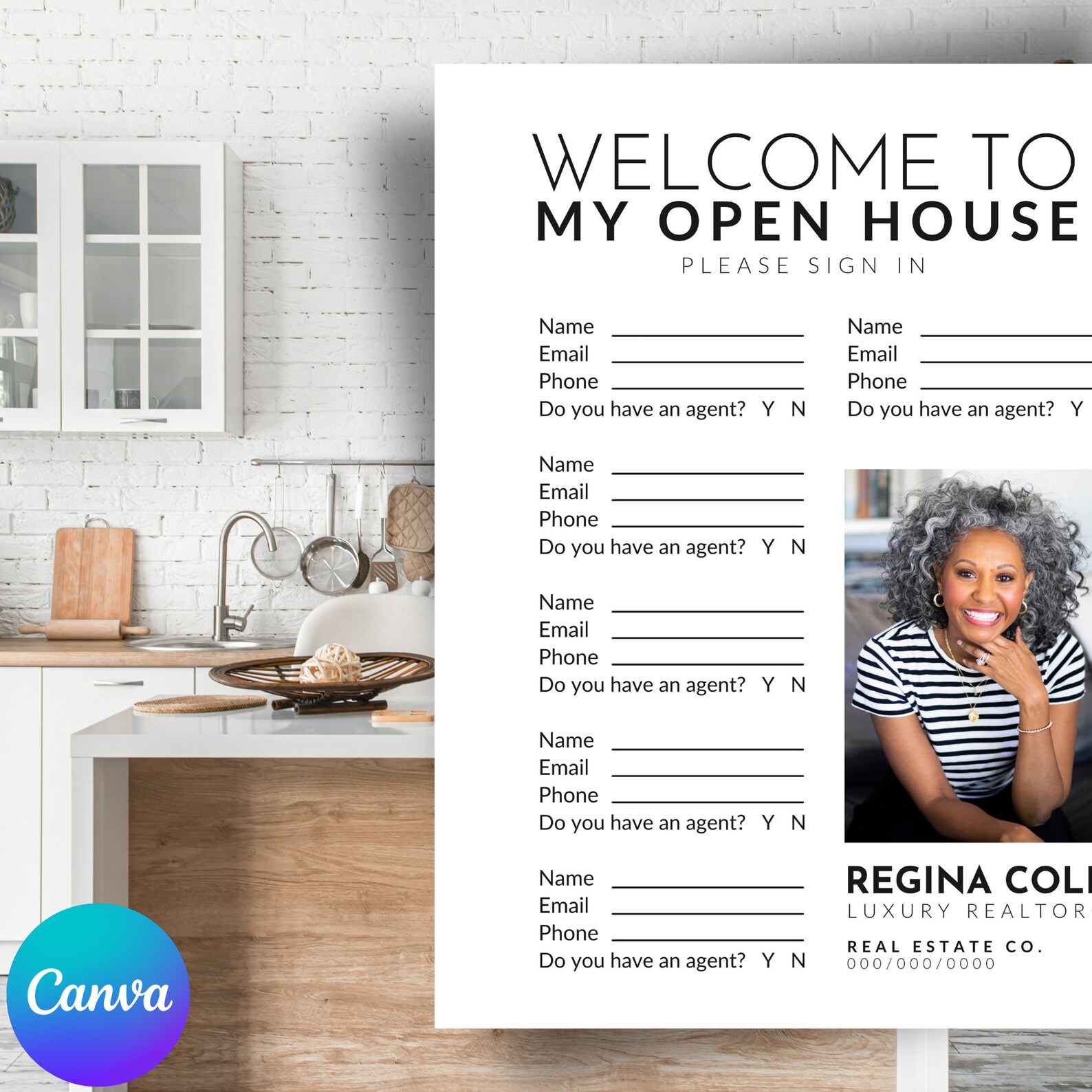 Real Estate Open House Sign-in Sheet, Open House Sheet, Real Estate ...