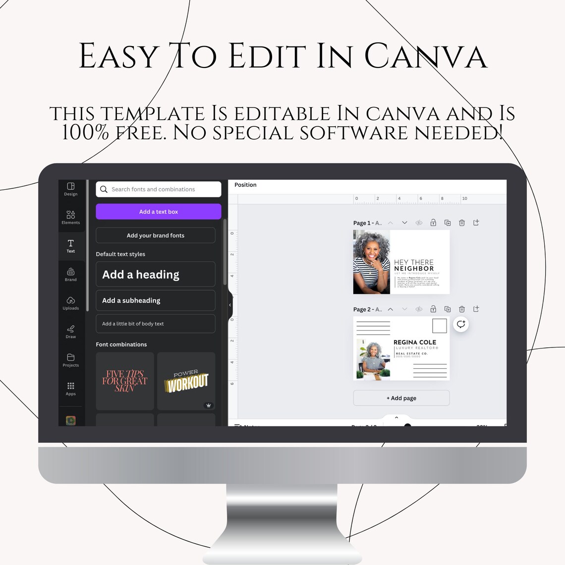 Real Estate Agent Introduction Postcard, Realtor Postcard, Editable ...