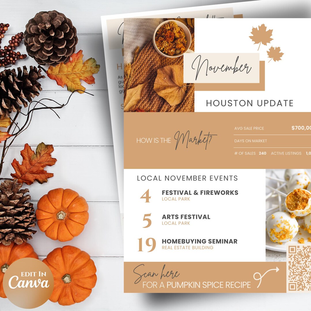 Fall Newsletter for Real Estate Agents, November Newsletter, Realtor ...