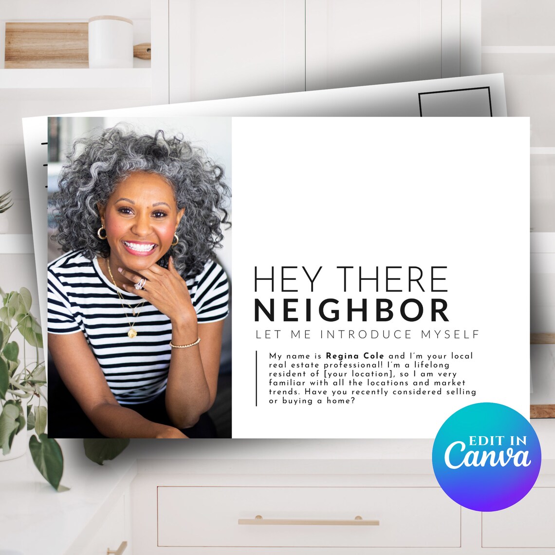 Real Estate Agent Introduction Postcard, Realtor Postcard, Editable ...