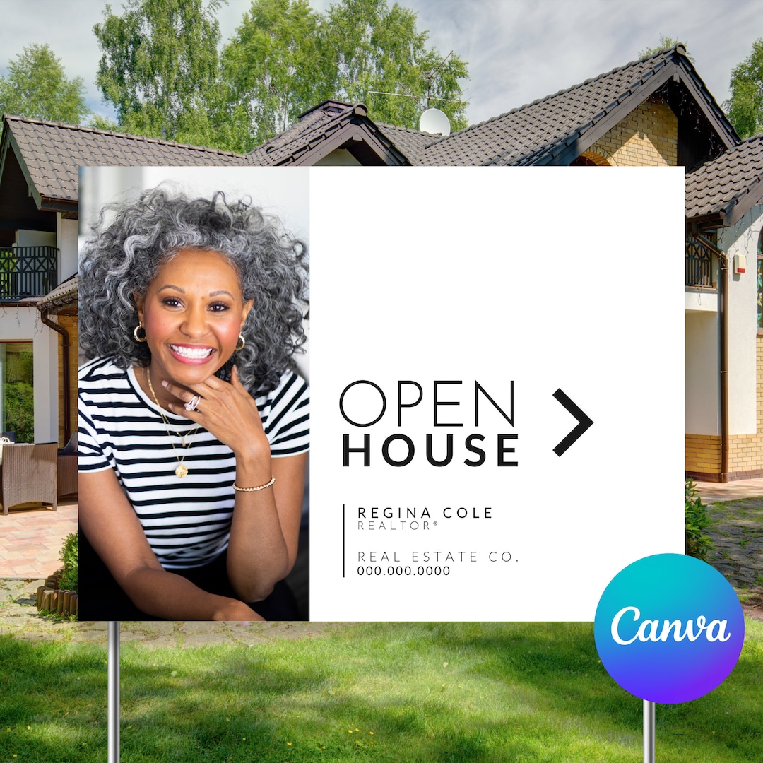 Realtor Open House Yard Sign Template, Real Estate Sign, Real Estate ...
