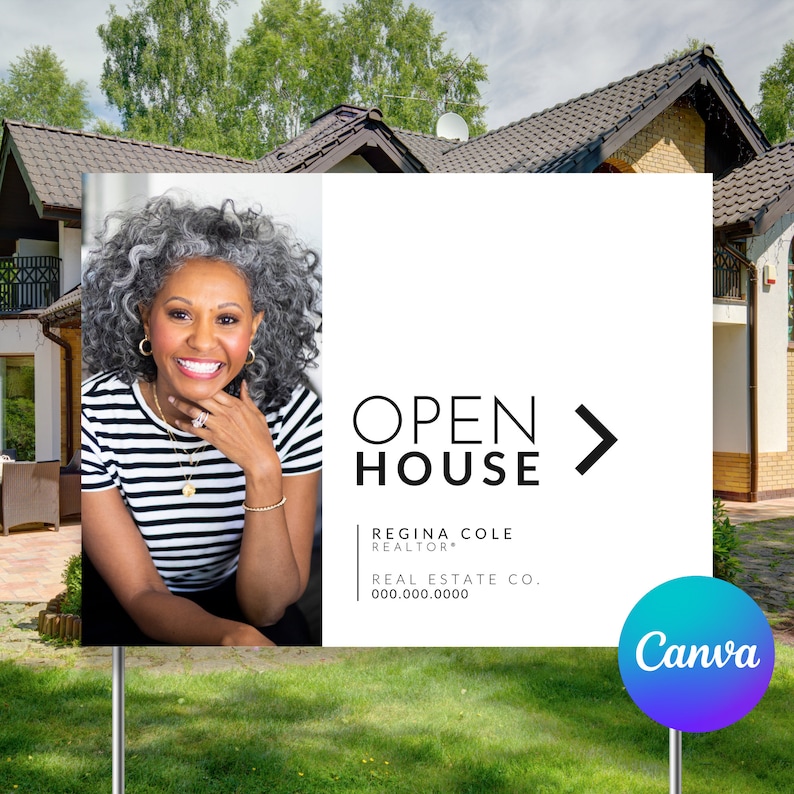 Realtor Open House Yard Sign Template, Real Estate Sign, Real Estate ...