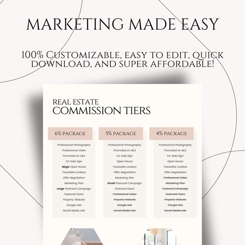 Editable Real Estate Commission Sheet, Realtor Marketing, Listing ...
