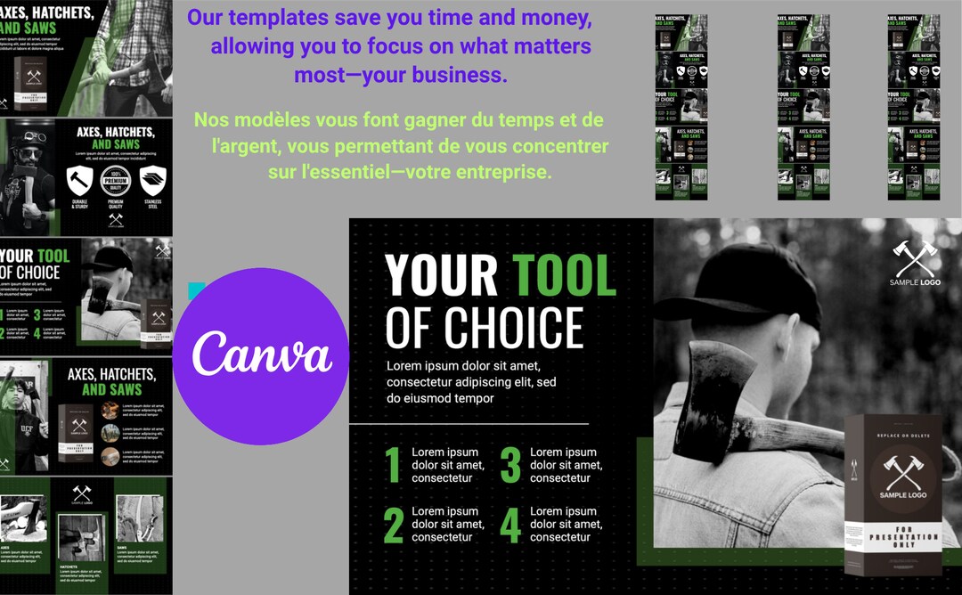 Scandinavian Axe Template, Forest Axe Design, Editable Canva Templates ...