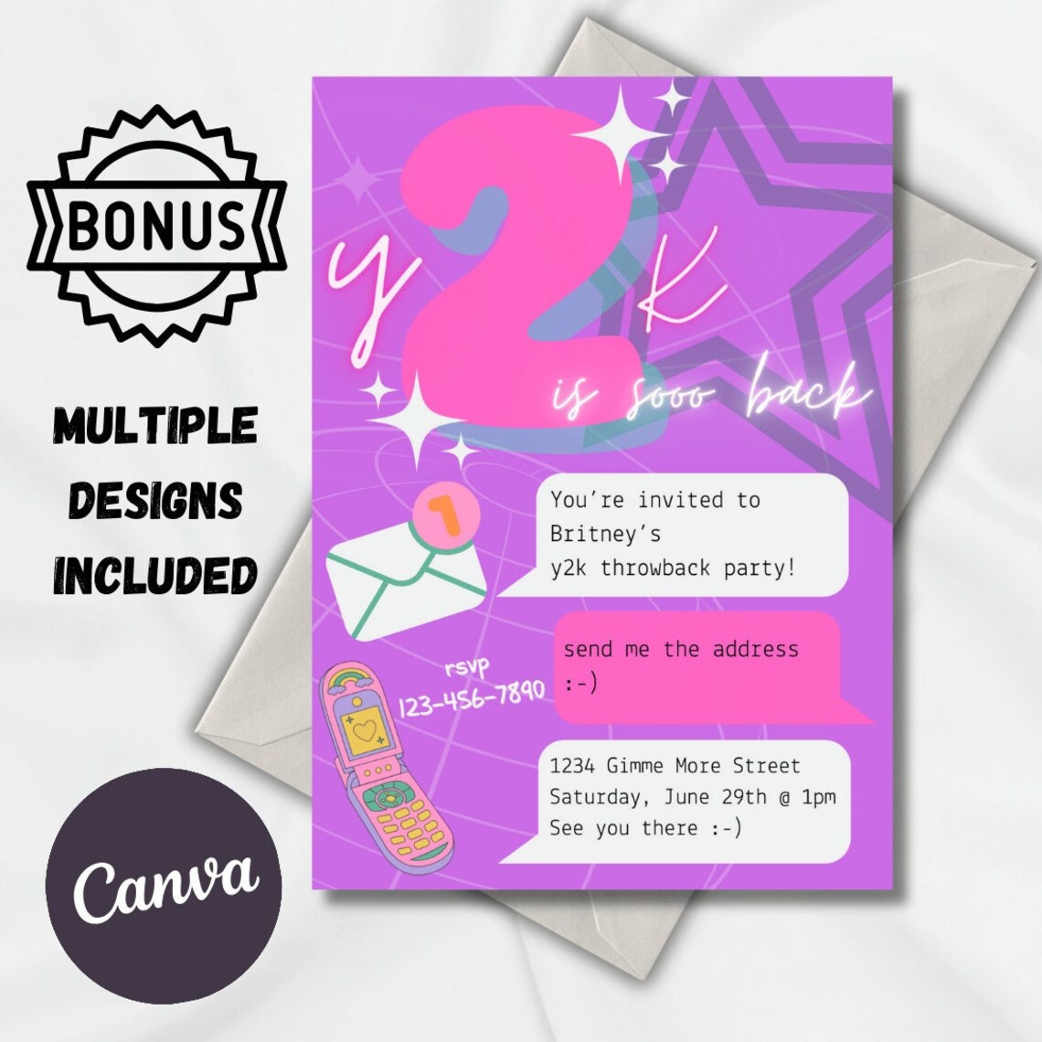 EDITABLE Y2K Birthday Party Invitation, 2000s Birthday Invitation ...
