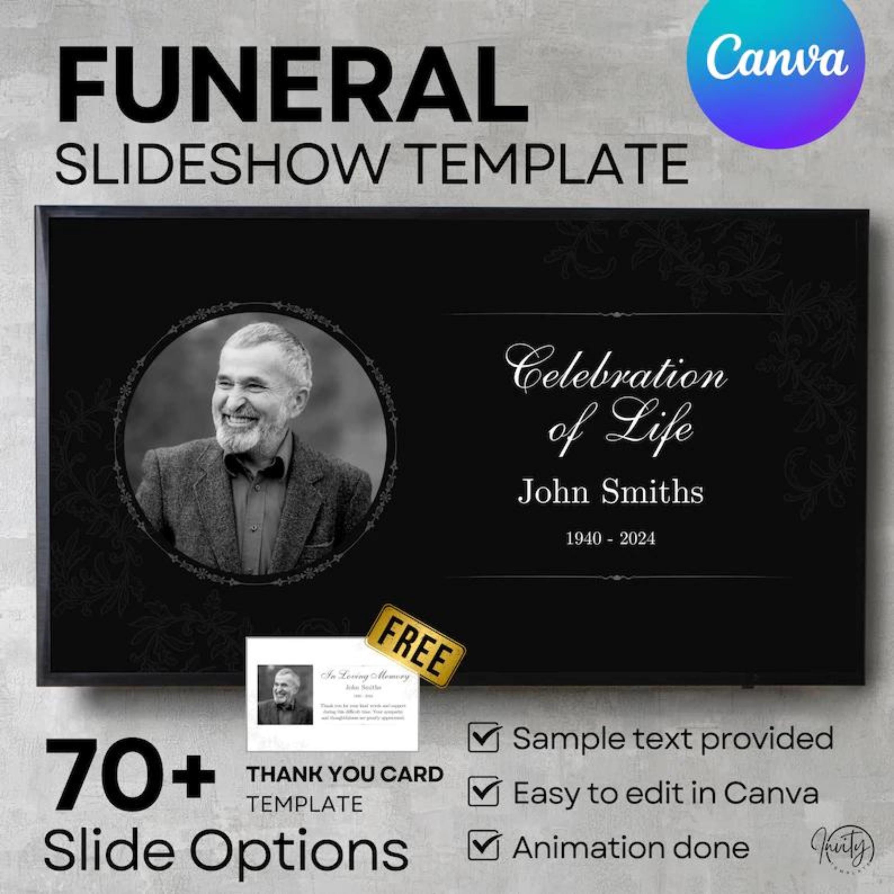 Funeral Animated Invitation, Funeral Slideshow Template, Funeral ...