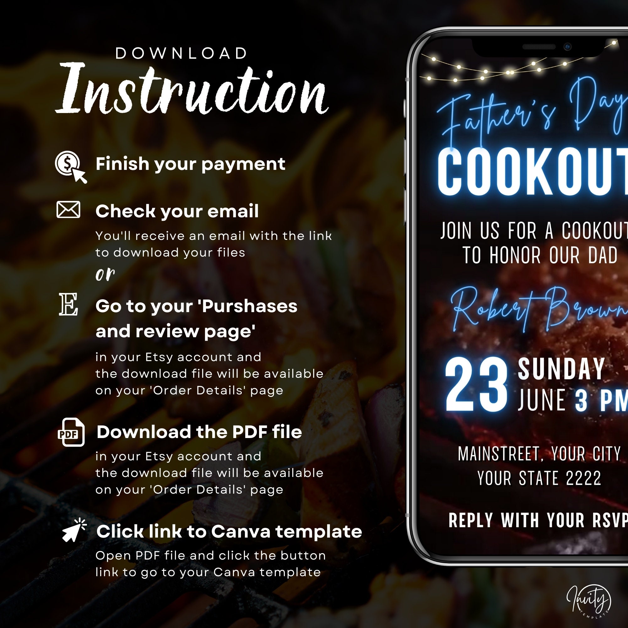 Father's Day Cookout Invitation, Animated Father's Day Evite, BBQ Chill ...