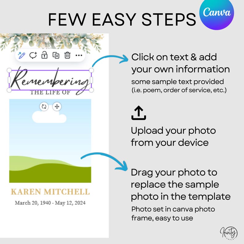Memorial Service Program Template: Elegant Celebration of Life (canva ...