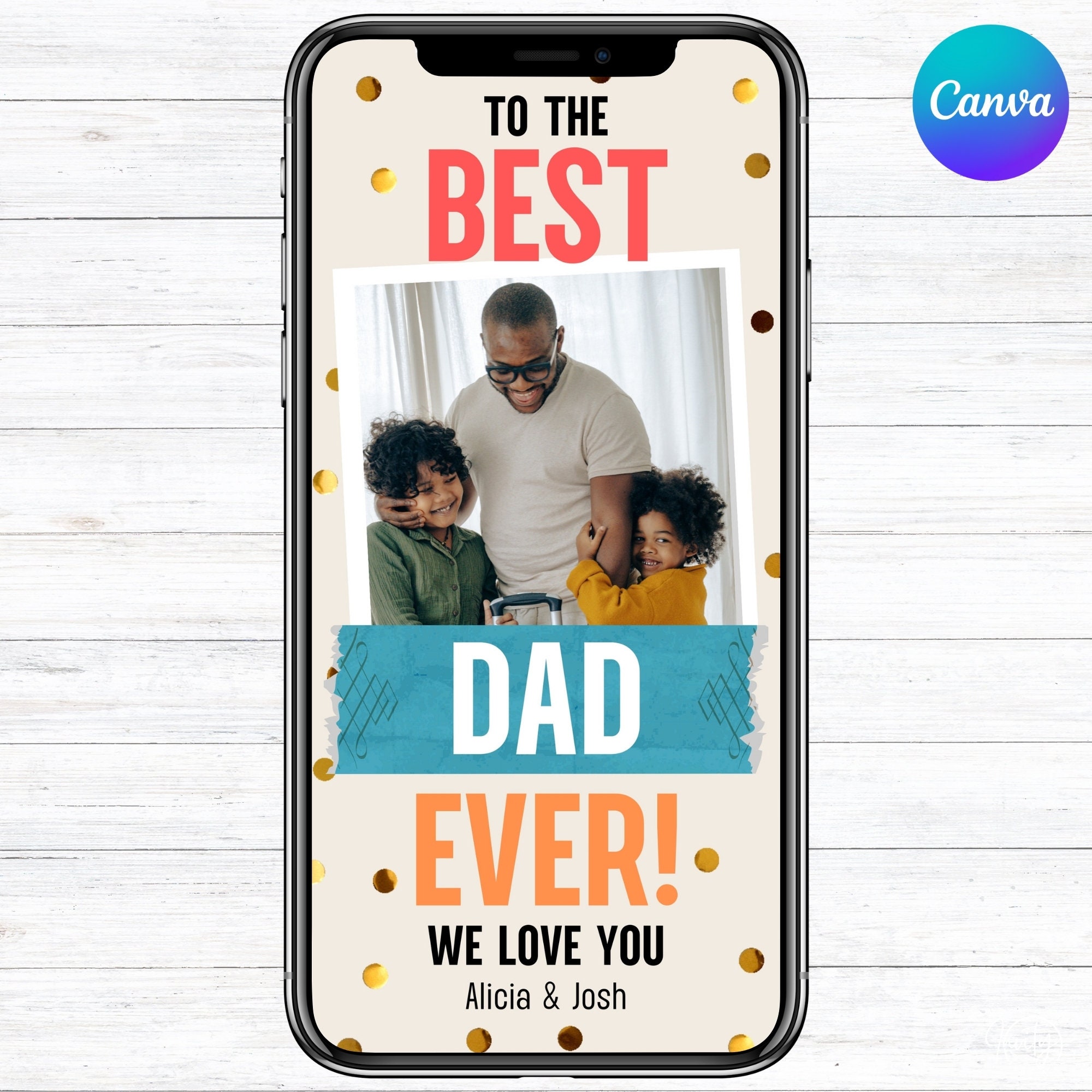 Father's Day Card, Animated Father's Day Digital Card, Best Dad Ever ...