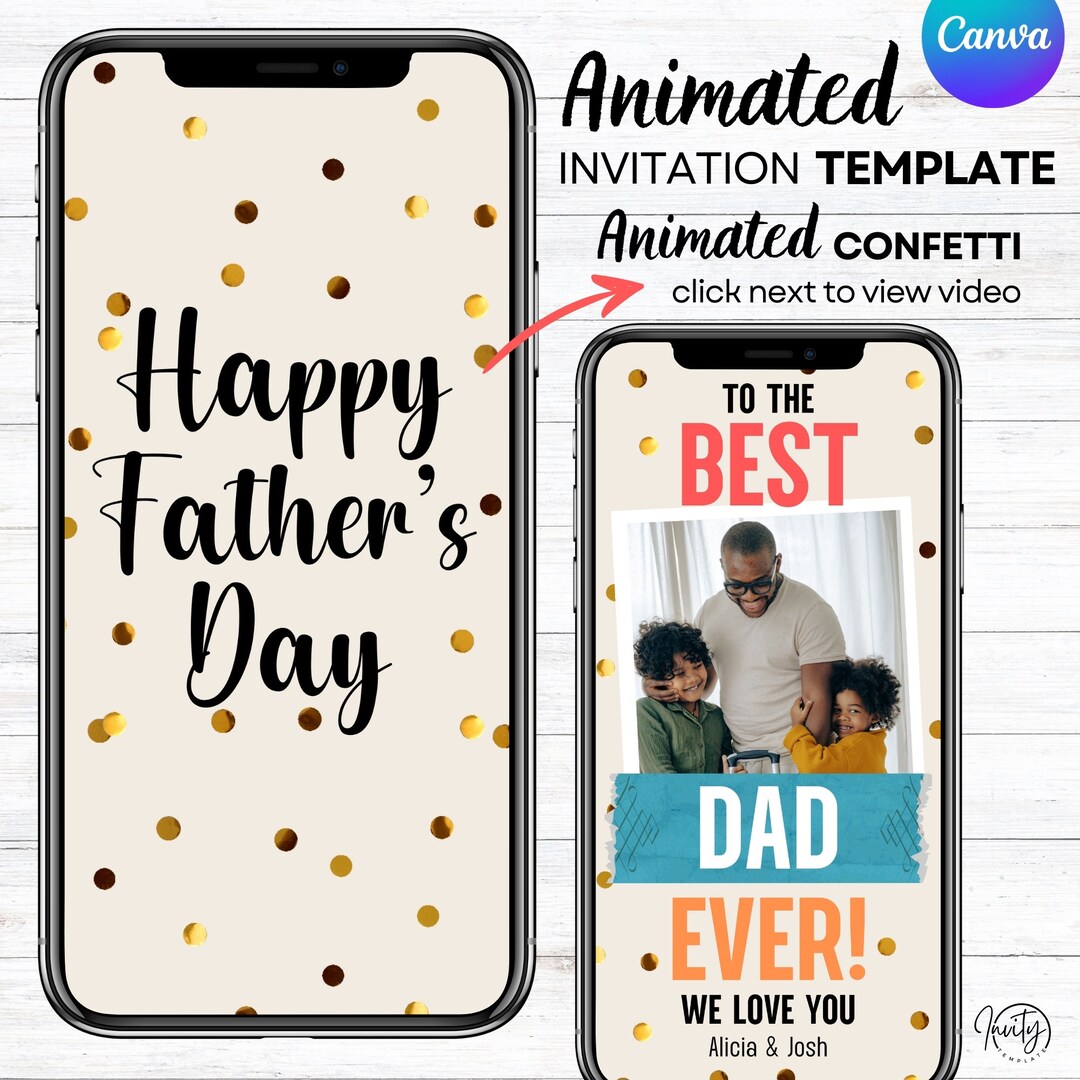 Father's Day Card, Animated Father's Day Digital Card, Best Dad Ever ...