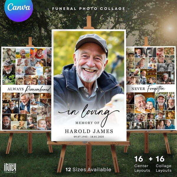 In Loving Memory Collage Template - Etsy