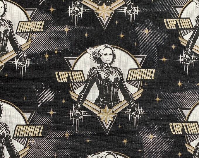 Captain Marvel Galatic Fabric 100% Cotton Quilting Fabric Captain ...