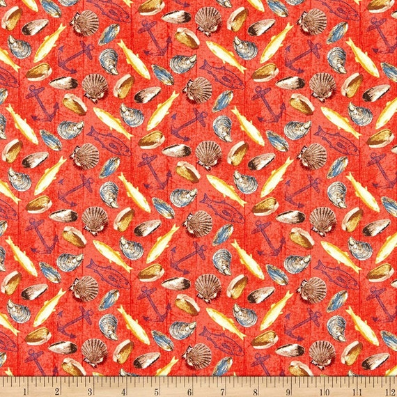 Sea Shell Fabric Fresh Catch Windham Fabrics Quilting | Etsy