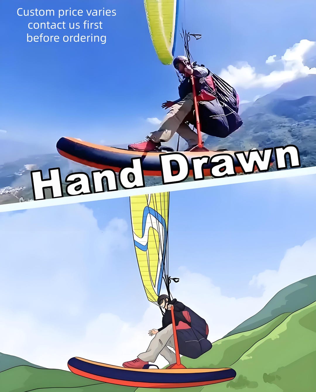 Custom Extreme Sports Cartoon Portrait - Hand-drawn From Your Photo ...