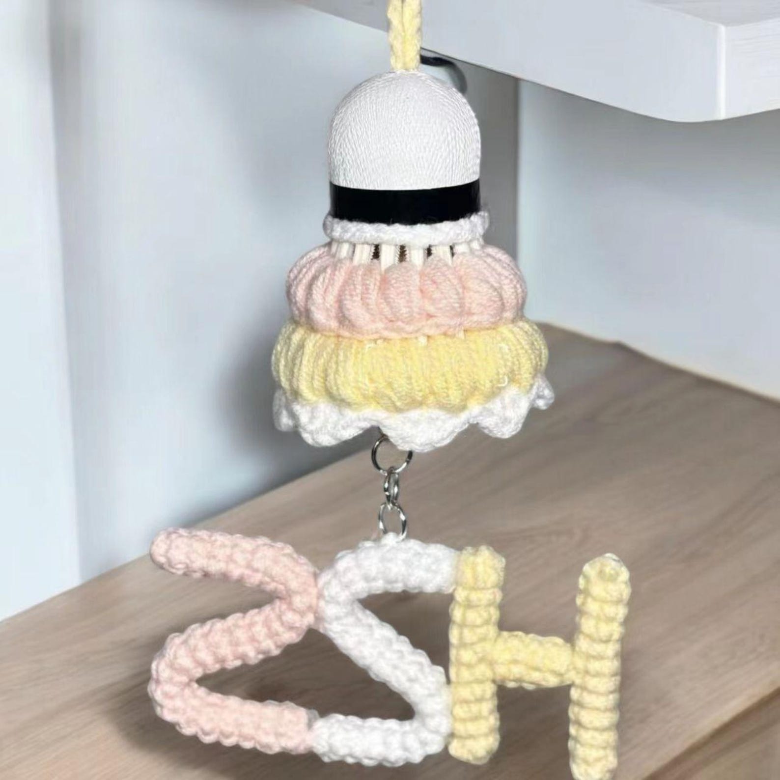 Custom Handmade Crochet Badminton Keychain | Personalized Sports Gift ...
