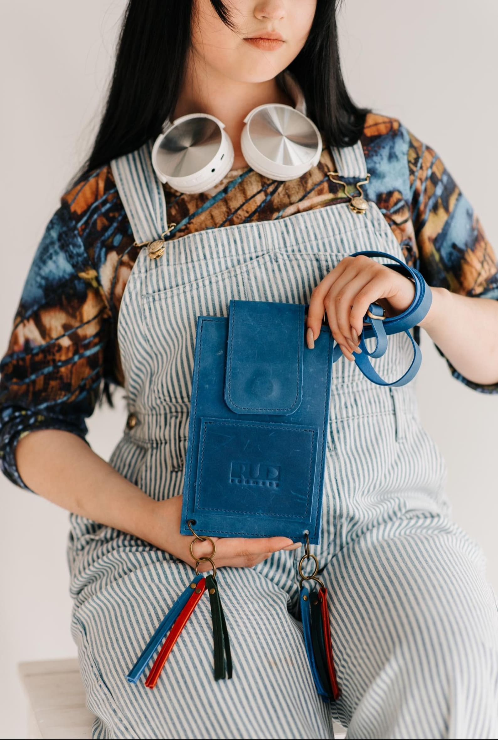 Blue Leather Crossbody, Crossbody Wallet Purse, Crossbody Wallet for ...