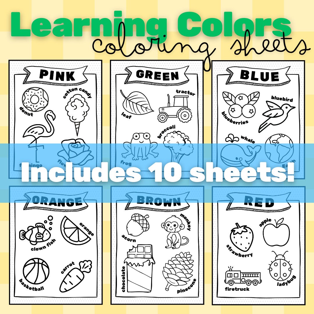 Colors Coloring Sheets - Etsy