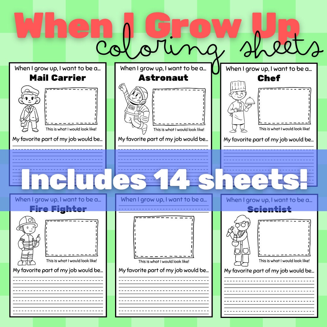 When I Grow up Coloring Sheets - Etsy