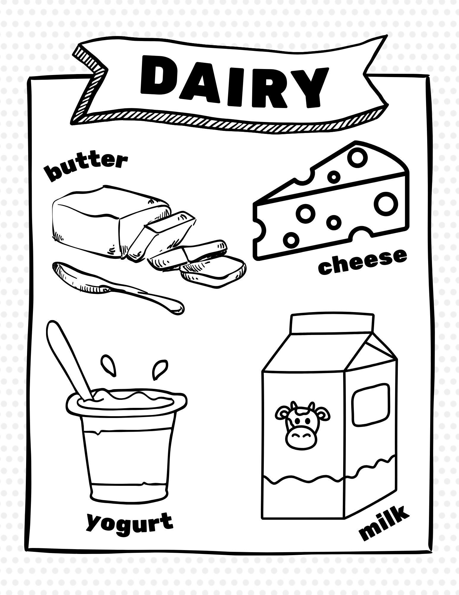 Food Groups Coloring Sheets - Etsy