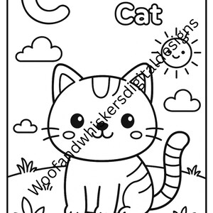 Alphabet Coloring Book of Animals Printable – A to Z Kawaii Animal ...