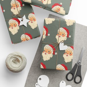 Vintage Santa Claus Wrapping Paper | Christmas Gift Wrap | Classic ...