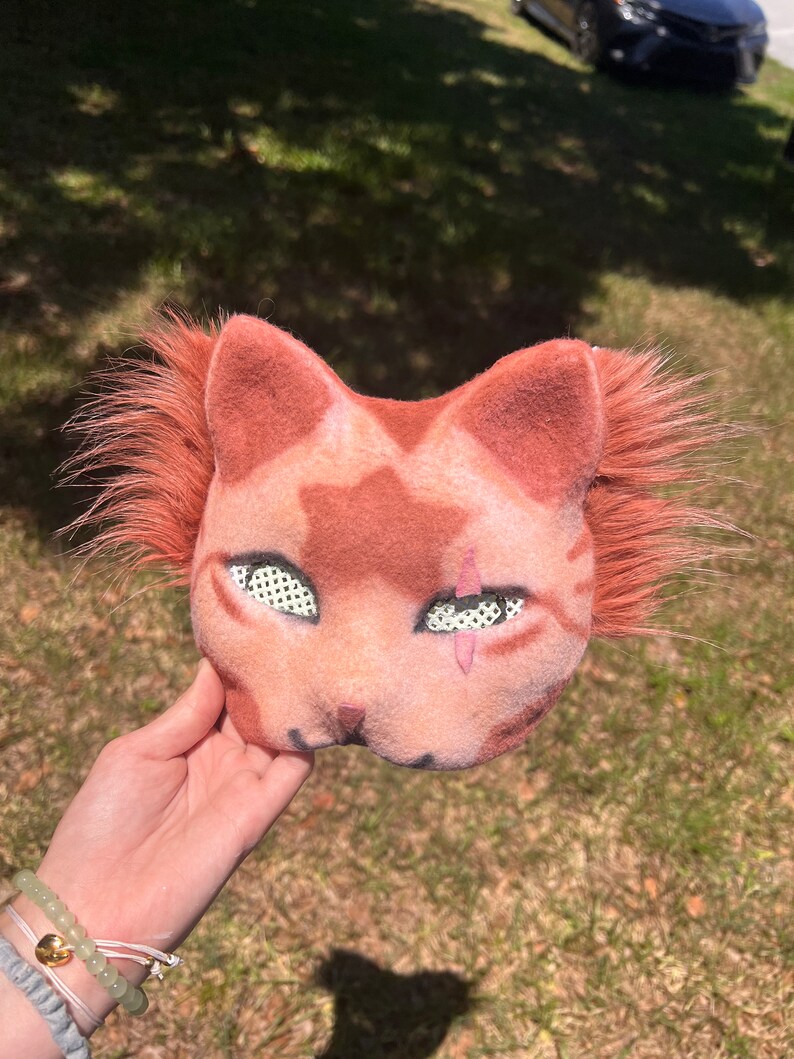Therian Ginger Cat Star Mask Handmade - Etsy