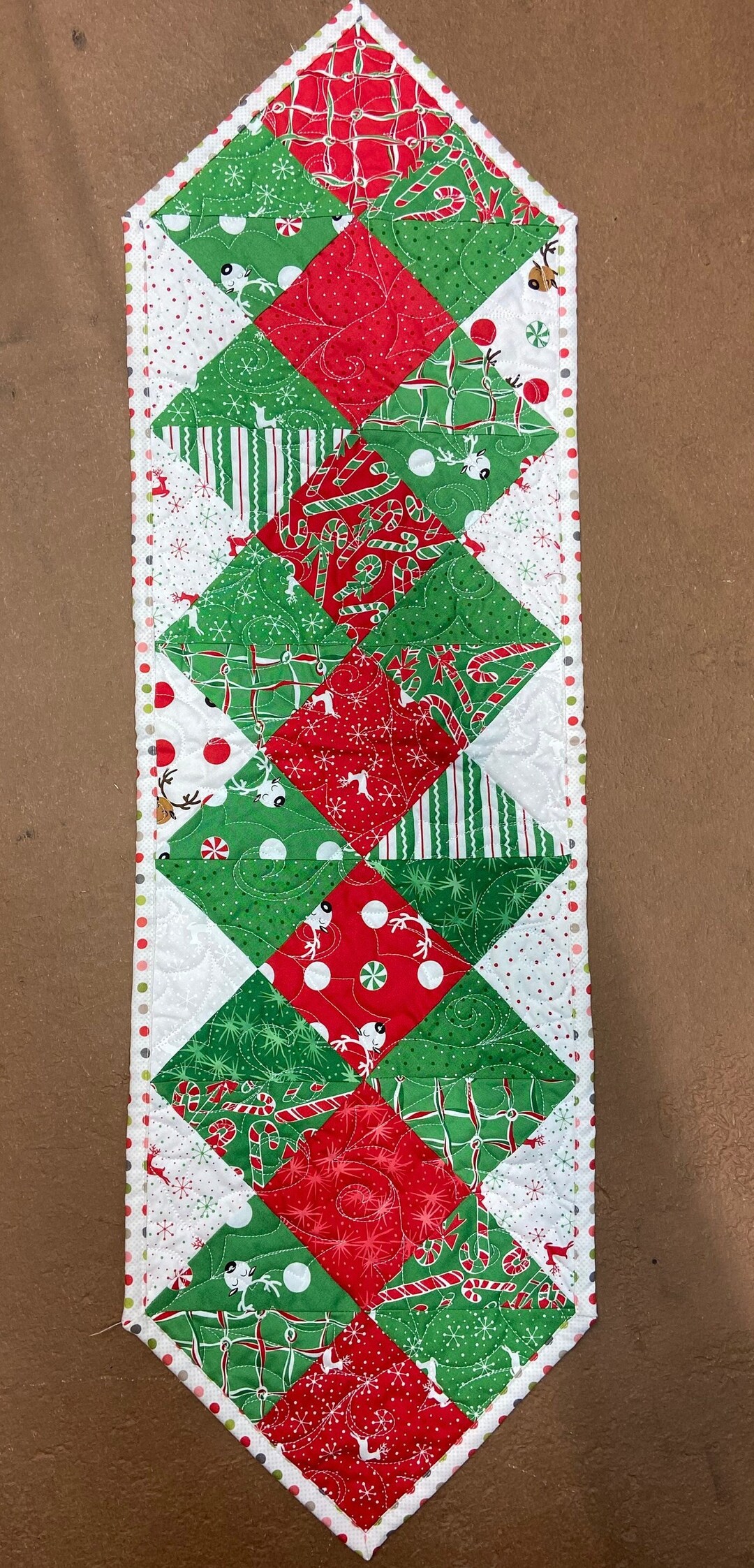 Bright and Jolly Christmas Table Runner, Simply Charming by Pieced Tree ...