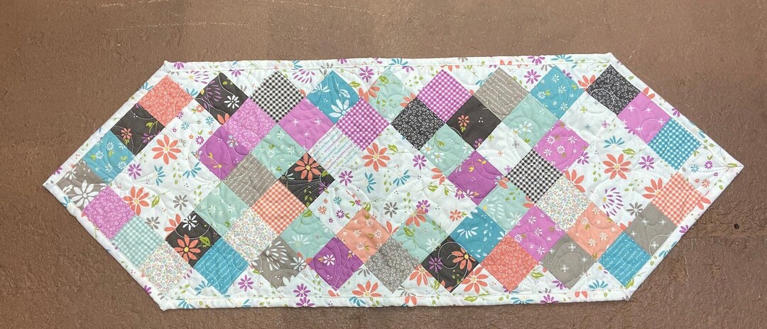 Pastel Flowers and Inspiration Table Runner, Scrappy-do by Pieced Tree ...